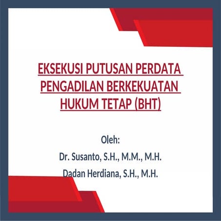 Materi Perkuliahan tentang Eksekusi di Pengadilan | PPT