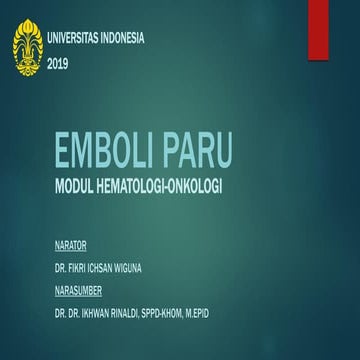 Emboli paru, materi dalam dan penjelasan | PDF