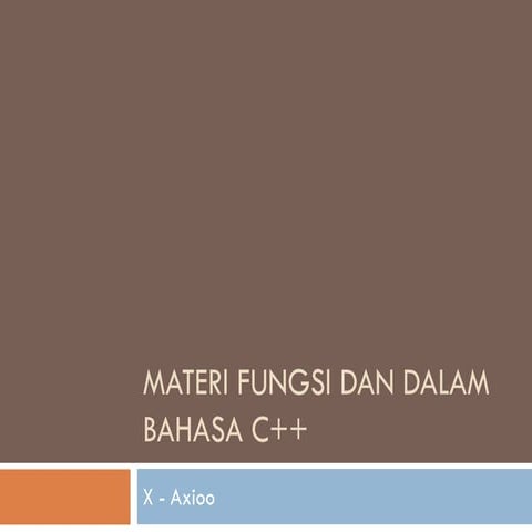 Materi fungsi dalam bahasa c++ | PDF