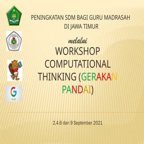 WORKSHOP COMPUTATIONAL THINKING (GERAKAN PANDAI) | PPT