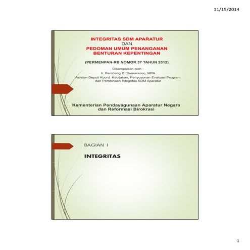 Materi integritas sdm ap(1) | PDF