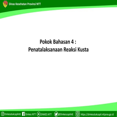 MATERI INTI 2 POKOK 4 Reaksi Kusta dan terapi playanan yang dinberikan di faskes.pptx