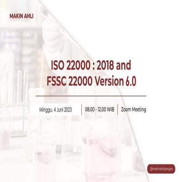 MATERI ISO 22000 & FSSC 22000 VERSION 6.0_(FOOD SAFETY BATCH 63 MAKIN ...