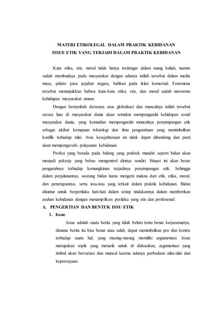 Contoh kasus isu etik | DOCX