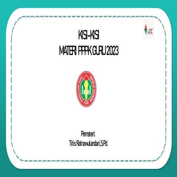 MATERI KISI-KISI PPPK JABATAN FUNGSIONAL GURU 2024 | PDF