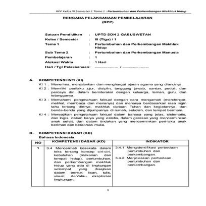 [Materiku86.blogspot.com] rpp sd kelas 3 tema 1 sub 2 | DOC