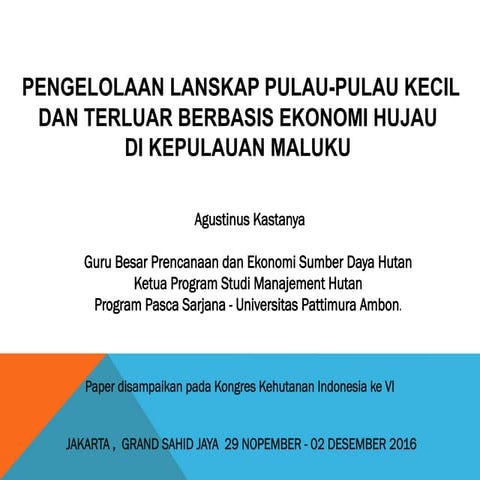 Materi Kuliah 2 Pengelolaan Hutan Pulau Pulau Ecil Pptx