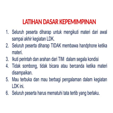 Materi Latihan Dasar Kepemimpinan Atau Ldk Pptx