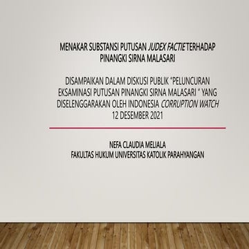 Materi Nefa Claudia Meliala - Eksaminasi Putusan Pinangki Sirna ...