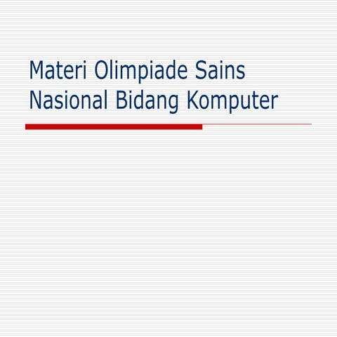 Materi olimpiade sains nasional | PPT