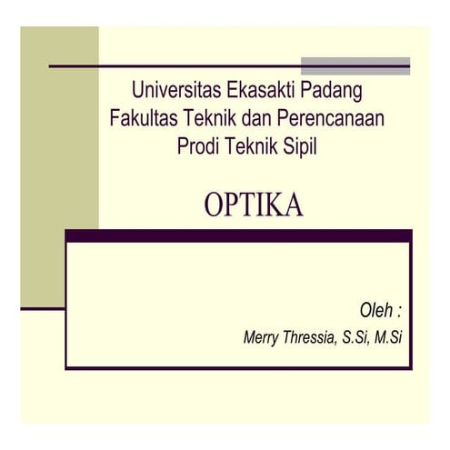 Materi Optika Merry Theresia kedokteran pdf | PPT