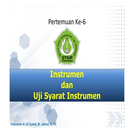 instrumen dan uji syarat instrumen | PDF