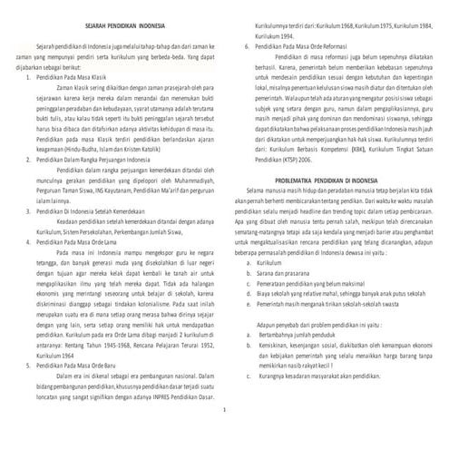 SEJARAH PENDIDIKAN DI INDONESIA | DOCX