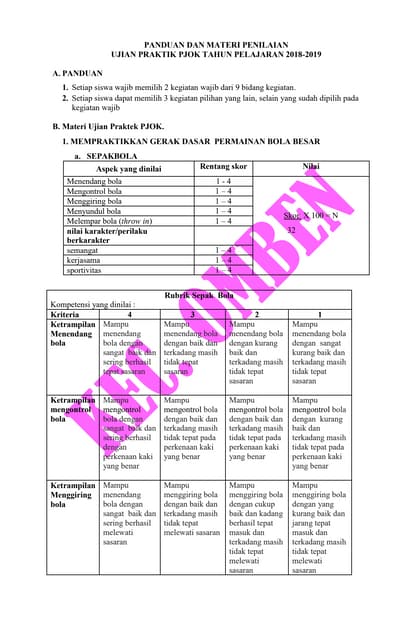 Pedoman penilaian ujian praktik b. inggris | PDF