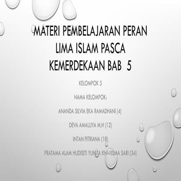 MATERI PEMBELAJARAN PERAN LIMA ISLAM PASCA KEMERDEKAAN BAB.pptx