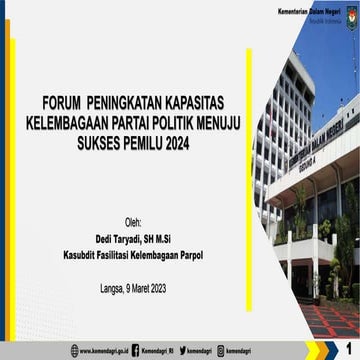 Materi Peningkatan Kapasitas Kelembagaan Partai Politik,langsa 9 maret ...