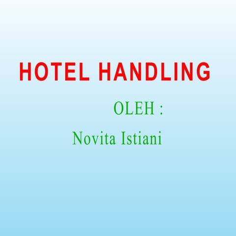 Perhotelan materi untuk siswa kelas xii per | PPTX