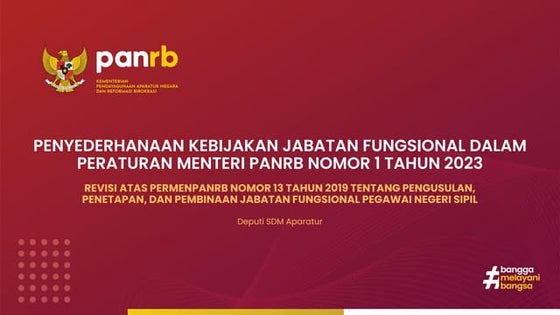 Transformasi Tata Kelola Jabatan Fungsional ASN | PPT