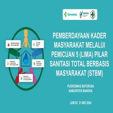 PENGANTAR 5 PILAR STBM PENYULUHAN KADER STBM | PPT