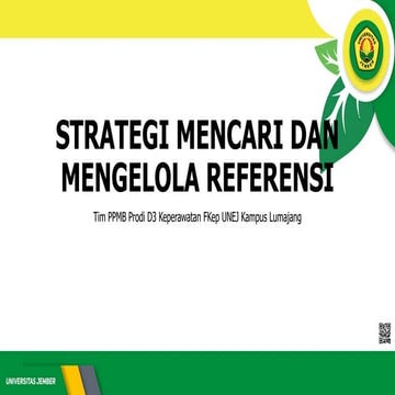 STRATEGI MENCARI DAN MENGELOLA REFERENSI | PPTX