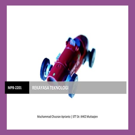 Lecture Notes untuk Mata Kuliah Rekayasa Teknologi | PDF