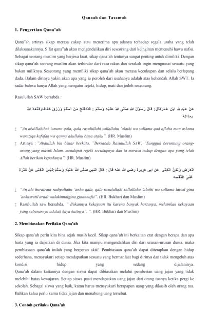 Qanaah dan Tasamuh | PPT