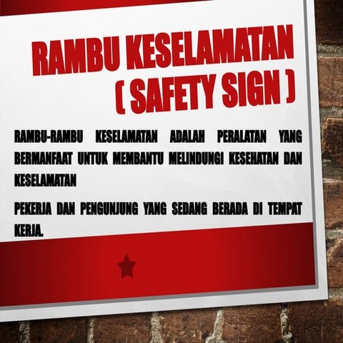 Materi Rambu Keselamatan Safety Sign ditempat kerja | PPT