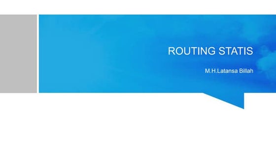 Routing statis & routing dinamis | PPT