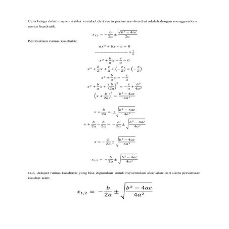 Materi Rumus Kuadratik | DOCX
