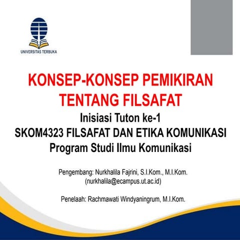 MATERI SESI 1a FILSAFAT DAN ETIKA KOMUNIKASI SKOM 4323 - Konsep-konsep ...