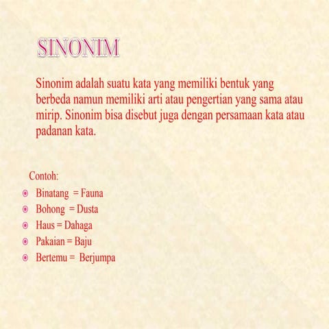Materi sinonim dan antonim | PPTX