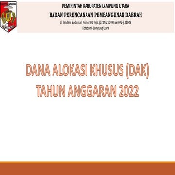 Materi sosialisasi dak 2022 | PPTX