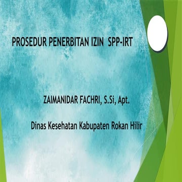 PROSEDUR PENERBITAN IZIN SPP-IRTZAIMANIDAR FACHRI, S.Si, Apt. Dinas ...