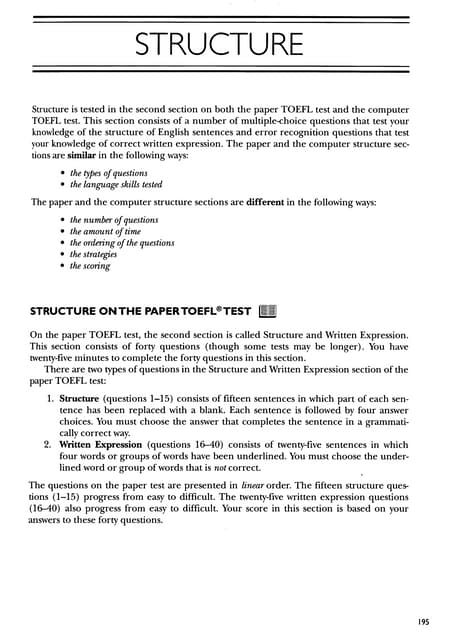 Rumus Structure & Written Expression TOEFL TEST (Skill 1-29) | PDF
