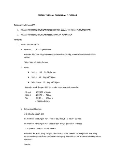 rumus pemberian obat melalui syringe pump | PDF