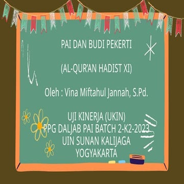 PAI Dan BUDI PEKERTI Uji Kinerja PPG dalam jabatan | PPTX