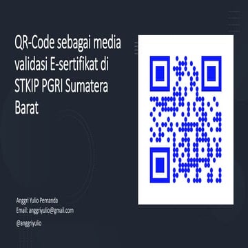 QR-Code sebagai media validasi E-sertifikat | PPT