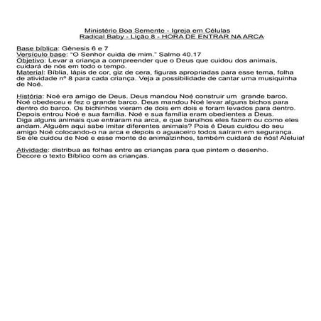 Maternal licao-8-hora-de-entrar-na-arca (1) | PDF