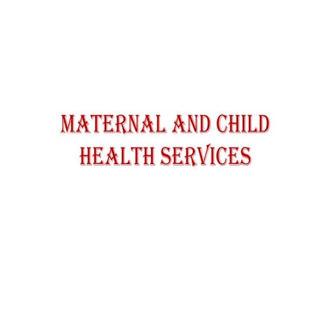 Maternal and child health programme | PPTX