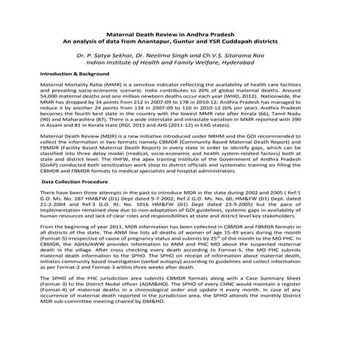 Maternal death review in andhra pradesh | DOCX