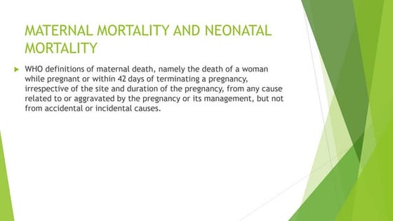 Maternal mortality rate and its prevention | PPTX