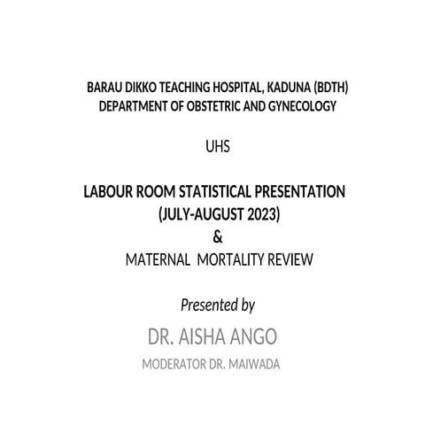 Maternal Mortality with Statistics slide | PPT