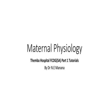 Maternal physiology | PPTX