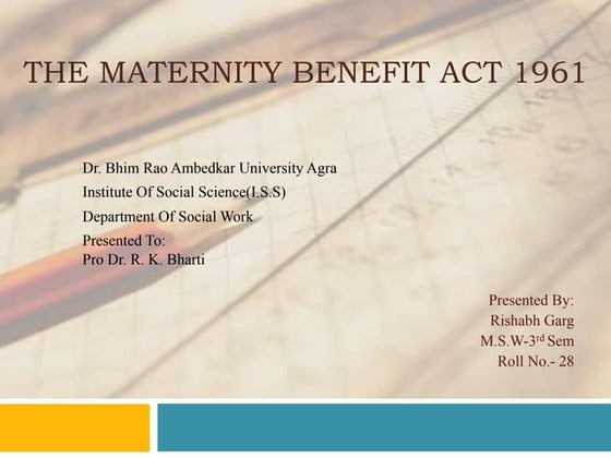 maternity act ppt | PPTX