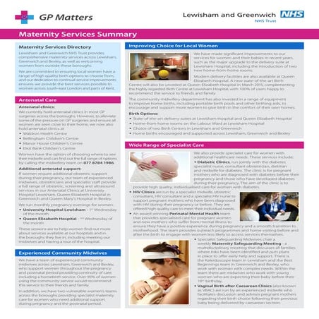 Maternity summary(1) | PDF