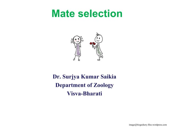 Mate Selection Mating Systems Ppt
