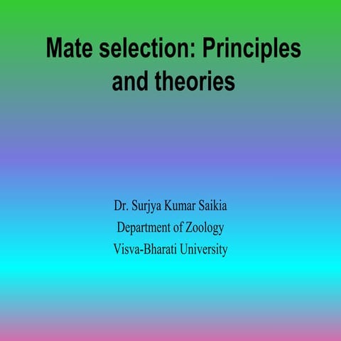 Mate selection: Principles and theories | PDF