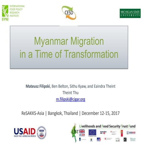 Myanmar Migration in a Time of Transformation | PPTX
