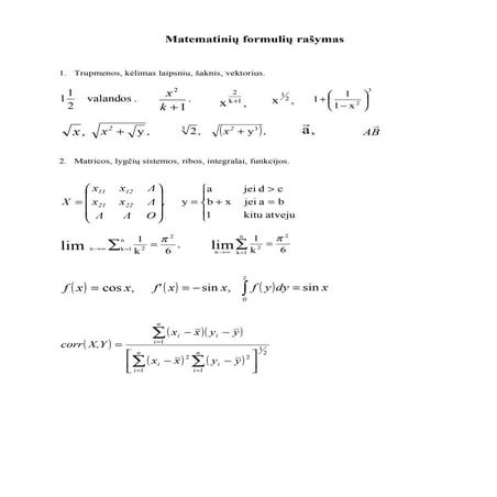 Matematinės formulės | DOC