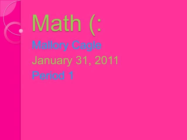 Math | Ppt
